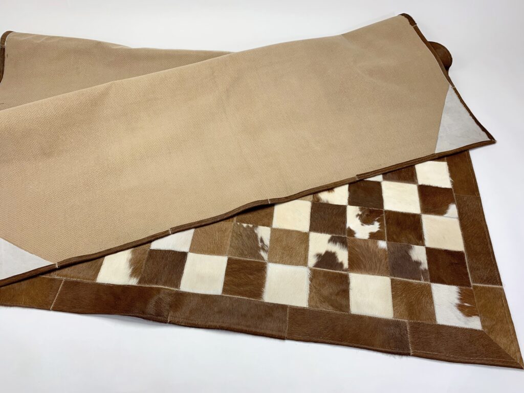 200cm x 150cm Handmade Cowhide Patchwork Cow leather rug 100% Natural ...