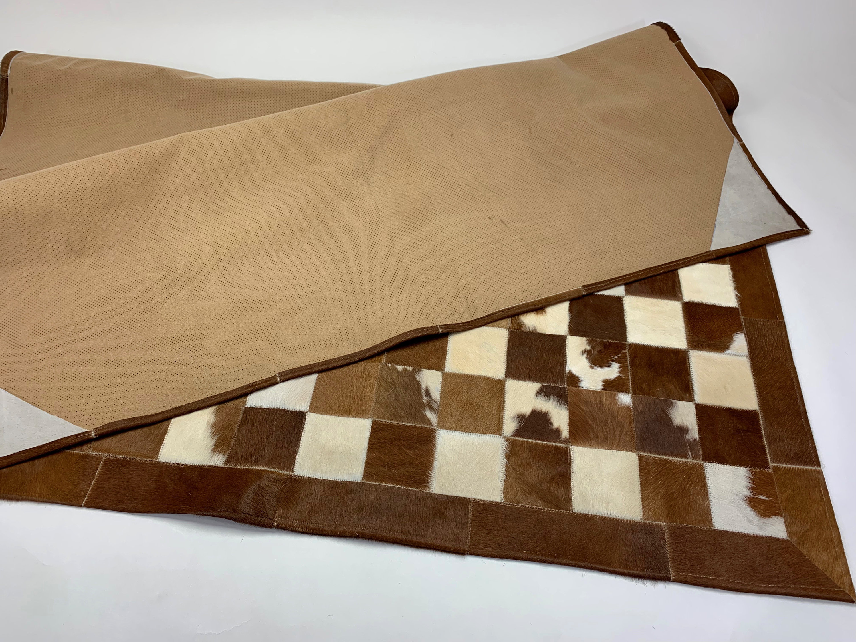 200cm x 150cm Handmade Cowhide Patchwork Cow leather rug pelt 100% ...