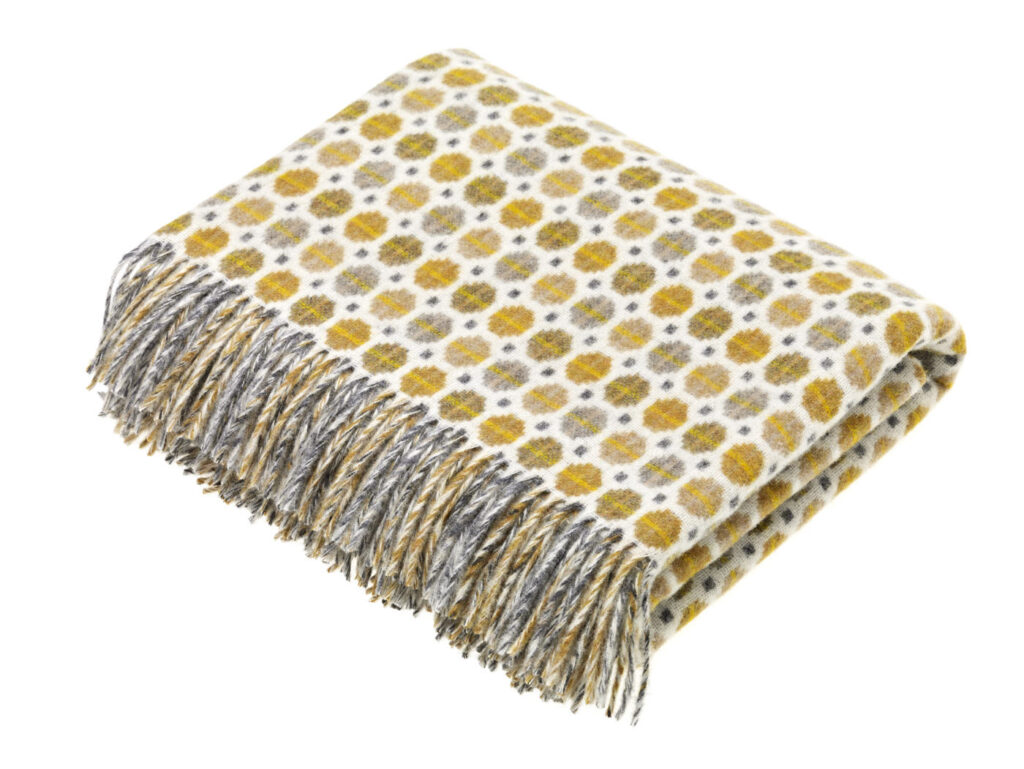 100% Gold Merino Wool Throw Blanket, Milan Collection – Bronte by Moon ...