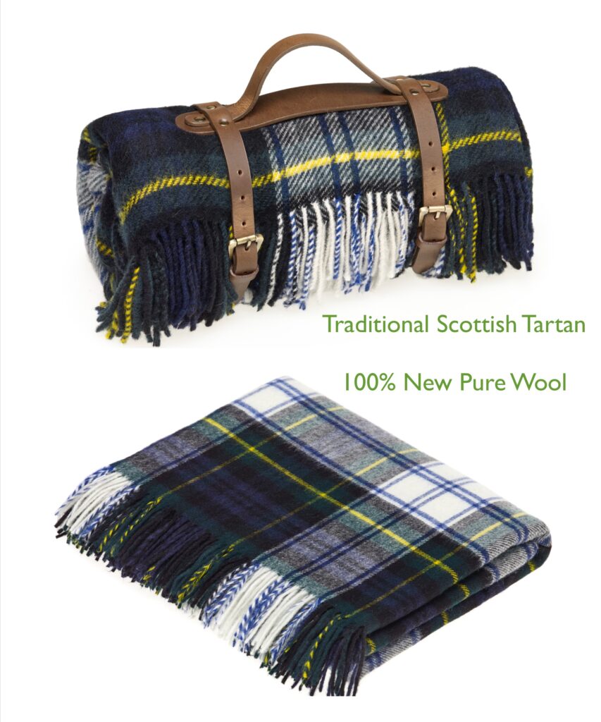 Dress Gordon Tartan Throw, Traditional Scottish Wool Tartan Throw ...