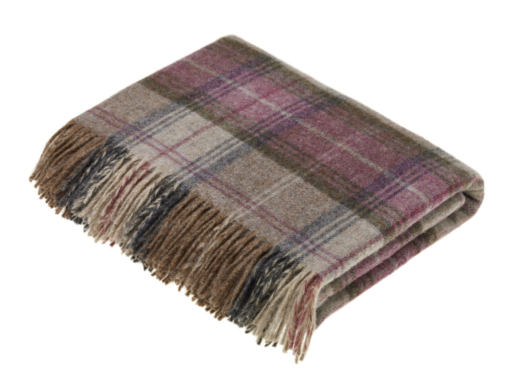 Stroud Heather 100% Pure New Wool Throw Blanket – Made by Bronte by ...